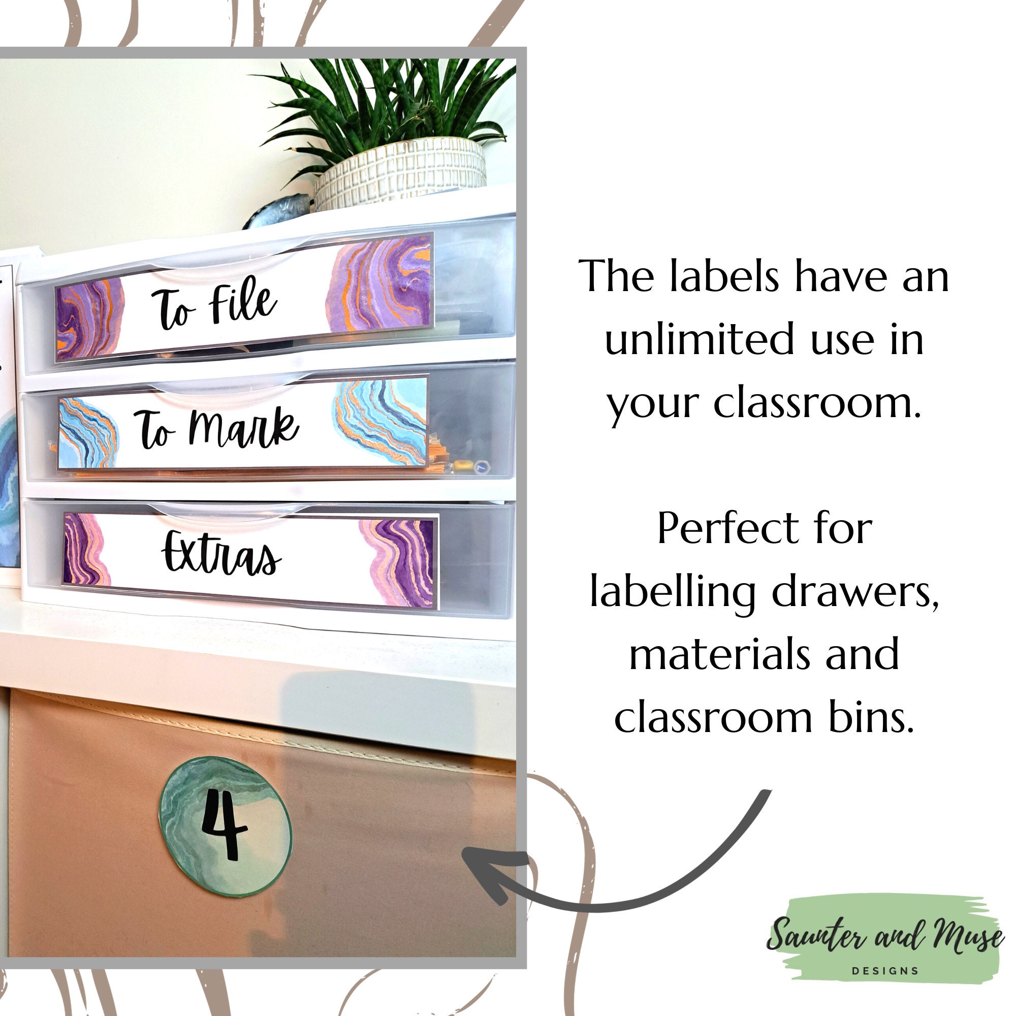 Geodes and Gemstones Classroom Labels - Editable - Geode Classroom ...