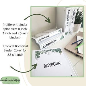 Botanical Binder Covers - Tropical Leaves - Editable - A4 and Letter ...
