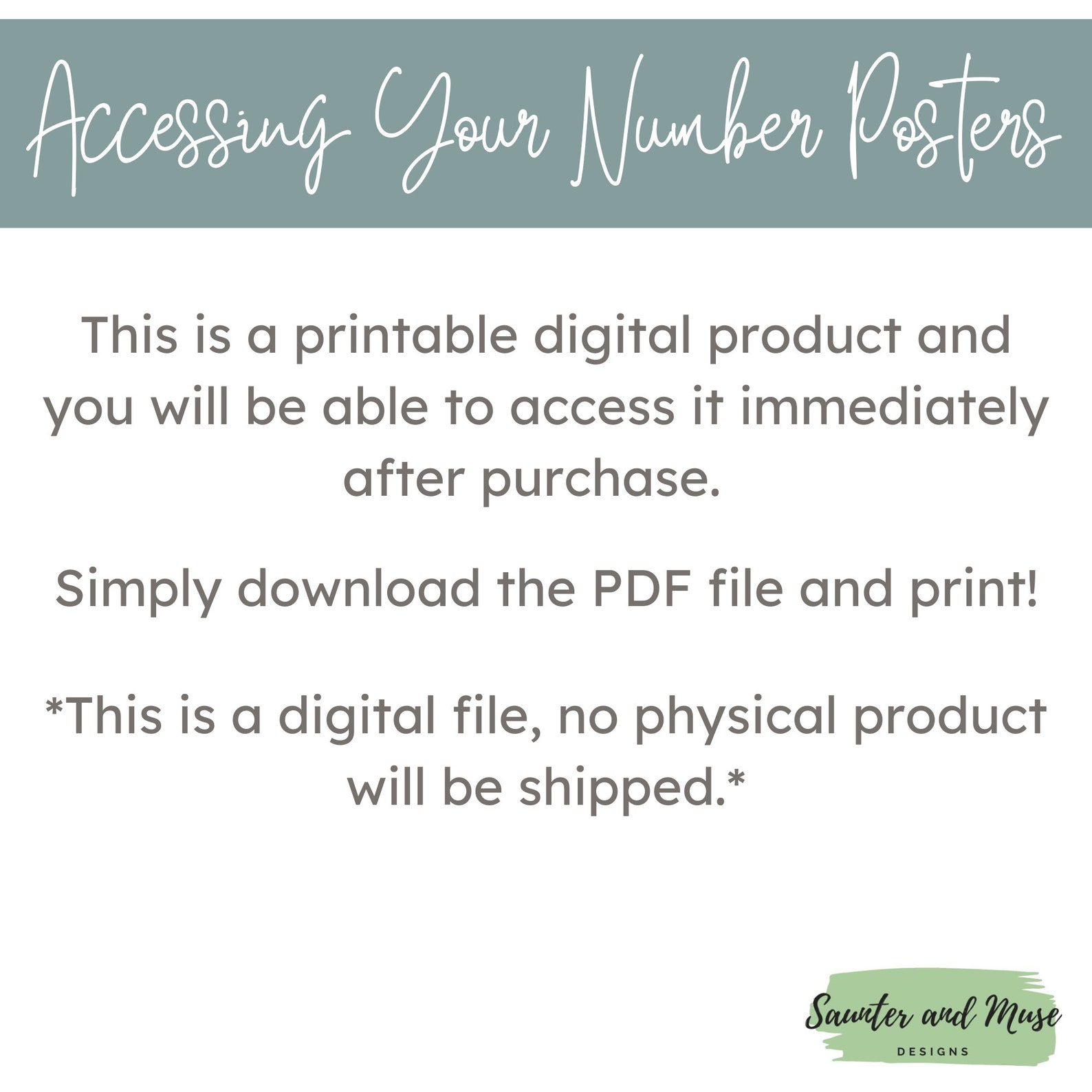 Boho Rainbow Number Posters Printable Number Posters Instant Download ...