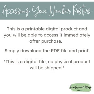 Boho Rainbow Number Posters Printable Number Posters Instant Download ...