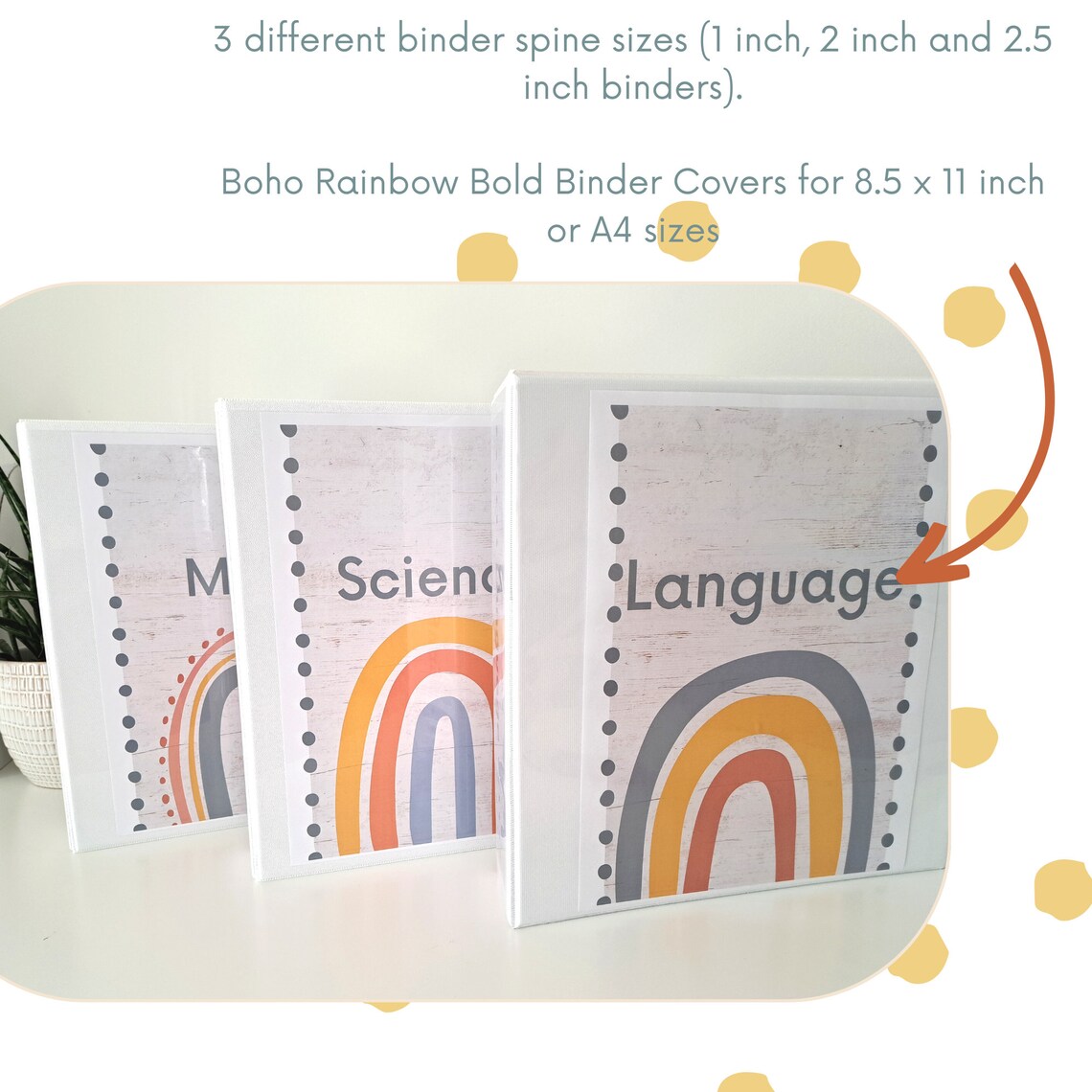 Boho Rainbow Bold Shiplap Binder Covers Boho Rainbow Editable A4 and ...