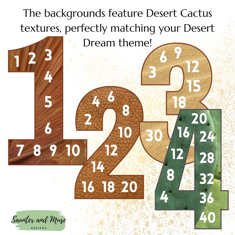Skip Counting Posters - Multiples Posters - Printable - Desert Cactus ...