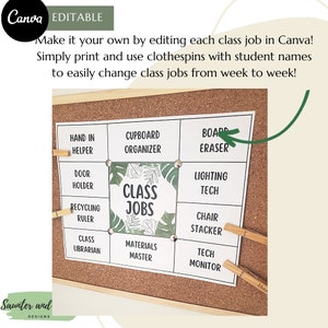 Tropical Class Jobs Sign - Classroom Jobs Poster - Editable - Classroom ...