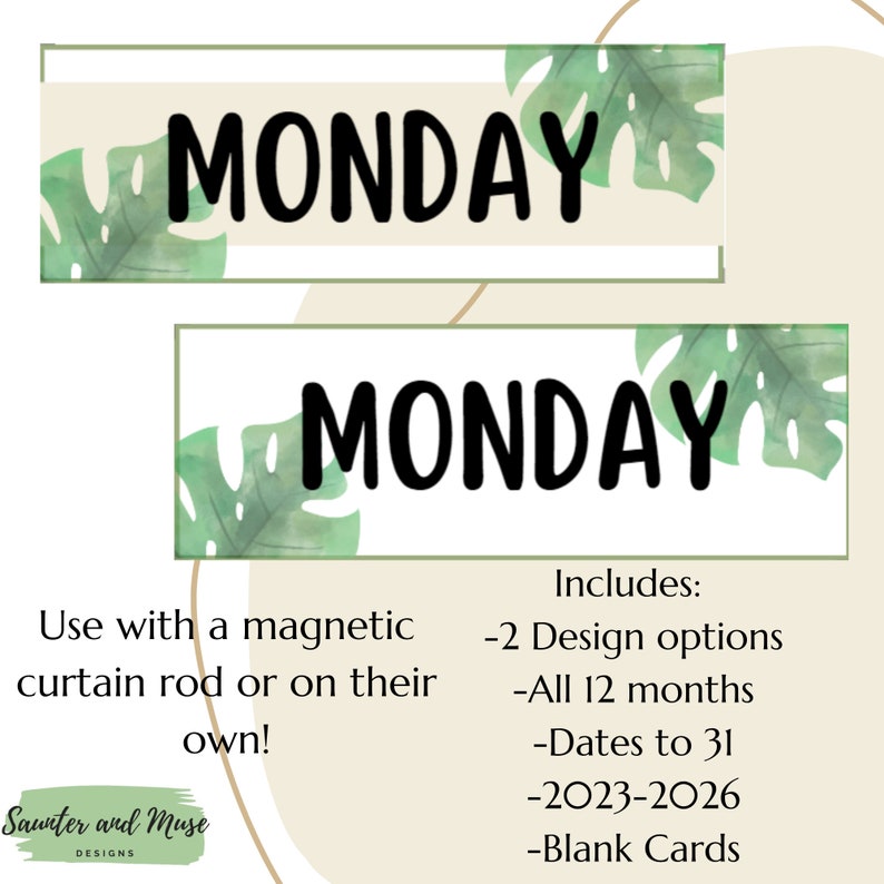 Tropical Classroom Flip Calendar - Classroom Decor and Display - Pocket ...