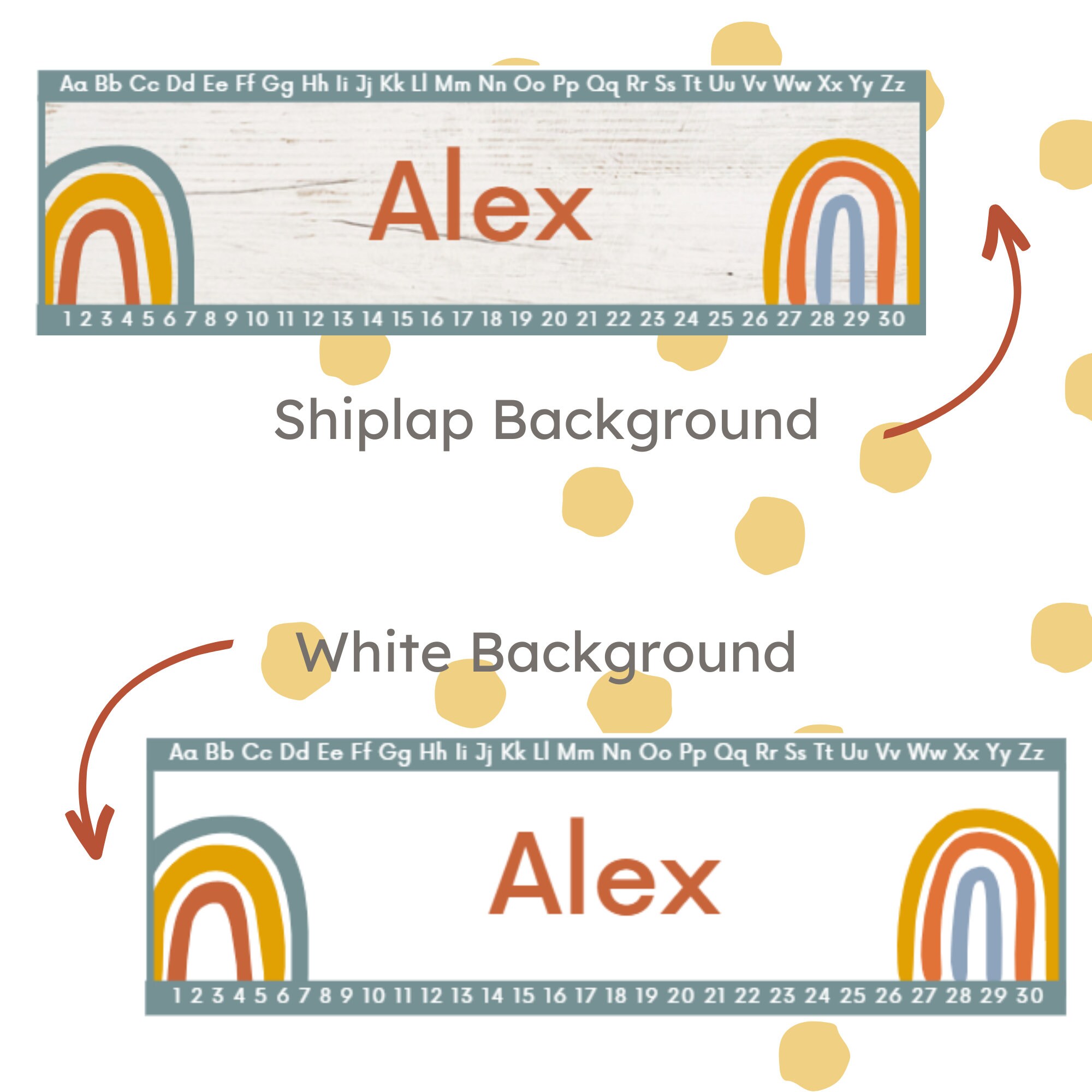 Boho Rainbow Classroom Desk Labels - Instant Download - Editable ...