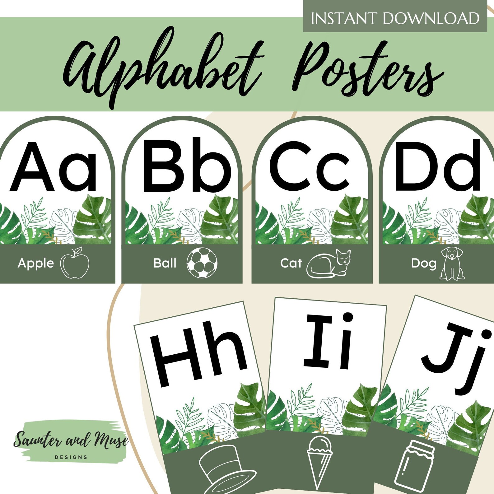 Tropical Alphabet Posters - Printable Classroom Alphabet - Instant ...