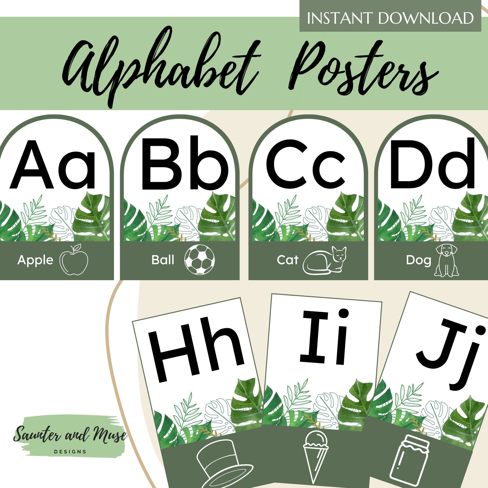 Tropical Alphabet Posters - Printable Classroom Alphabet - Instant ...