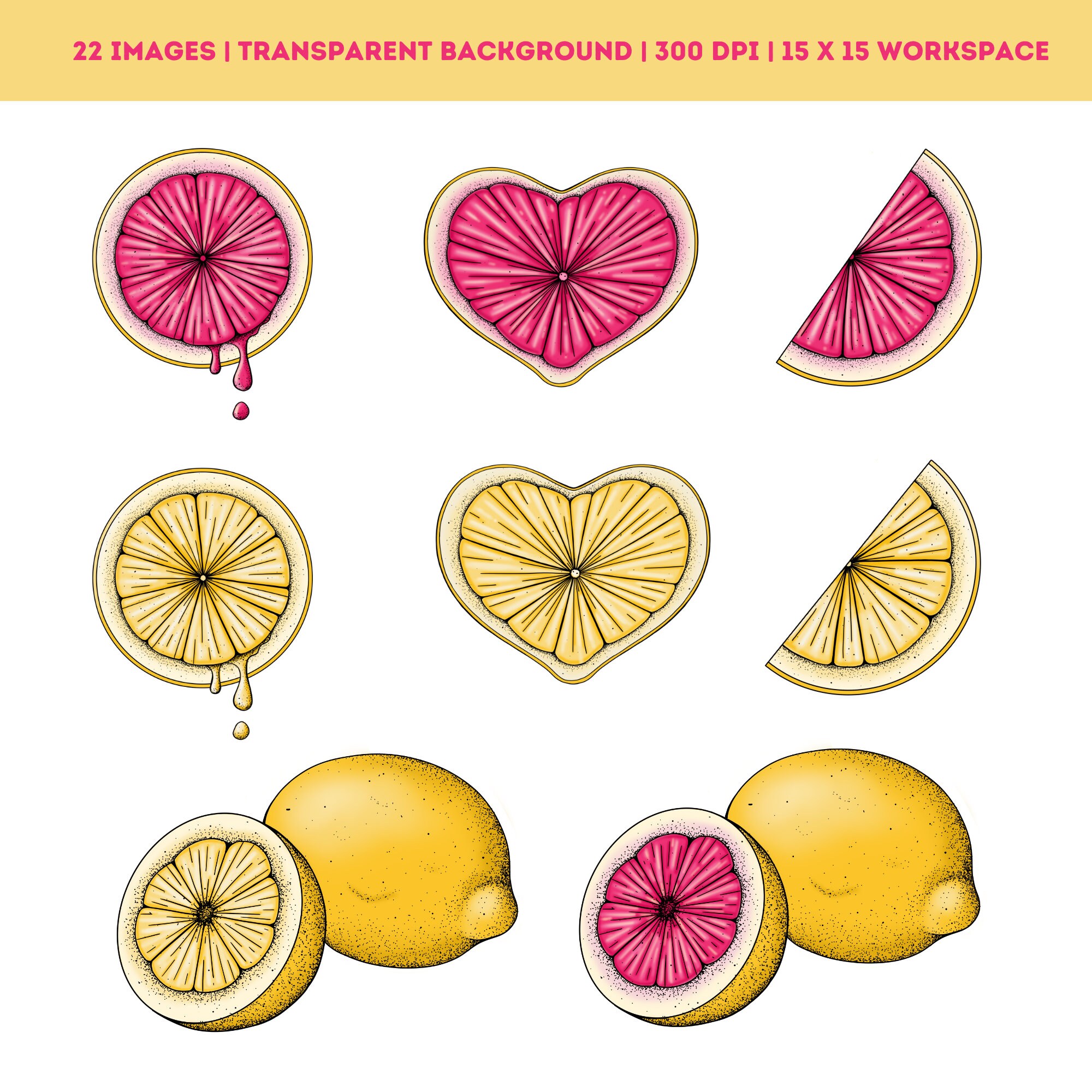 Pink Lemonade Party Clipart Bundle, Pink Lemonade Clipart, Lemonade PNG ...