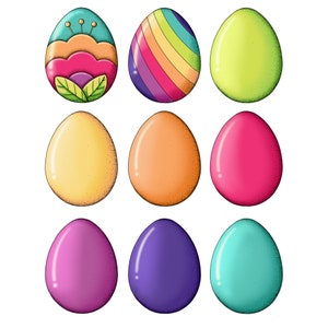 Easter Clipart PNG Bundle Eggs Clipart Cute Easter Clipart - Etsy