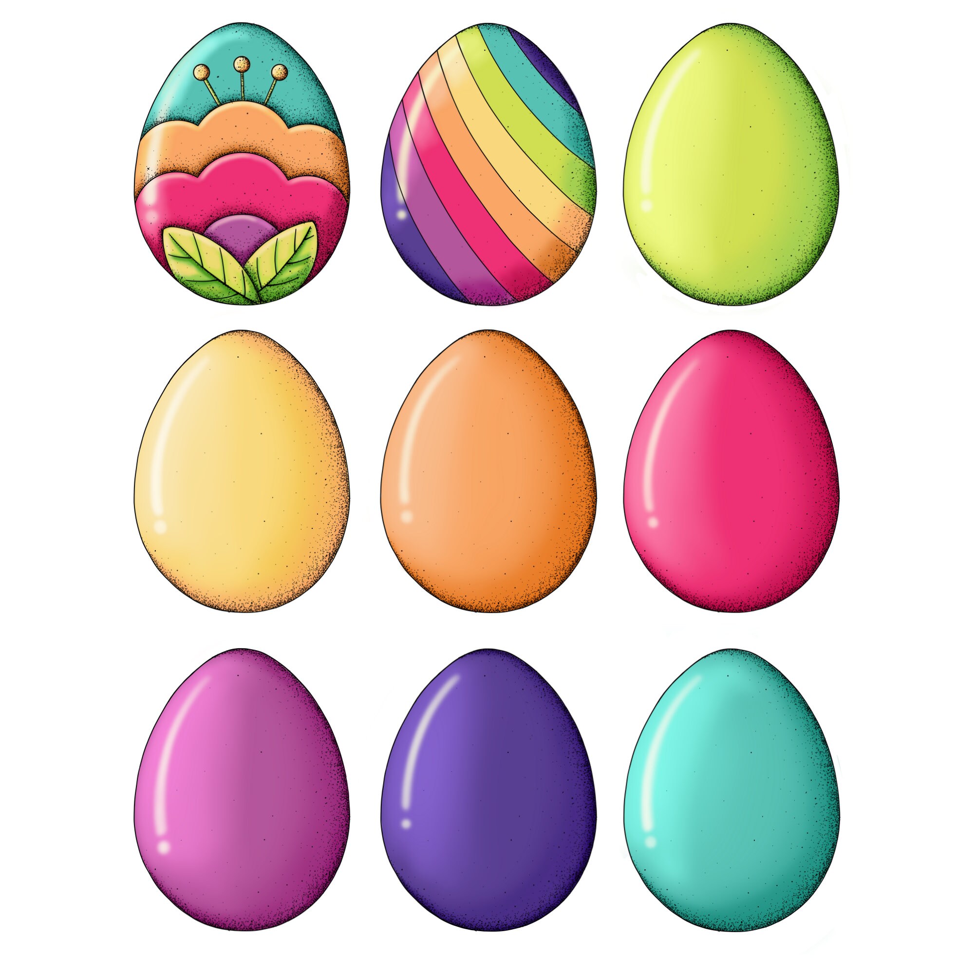 Easter Clipart PNG Bundle Eggs Clipart Cute Easter Clipart - Etsy