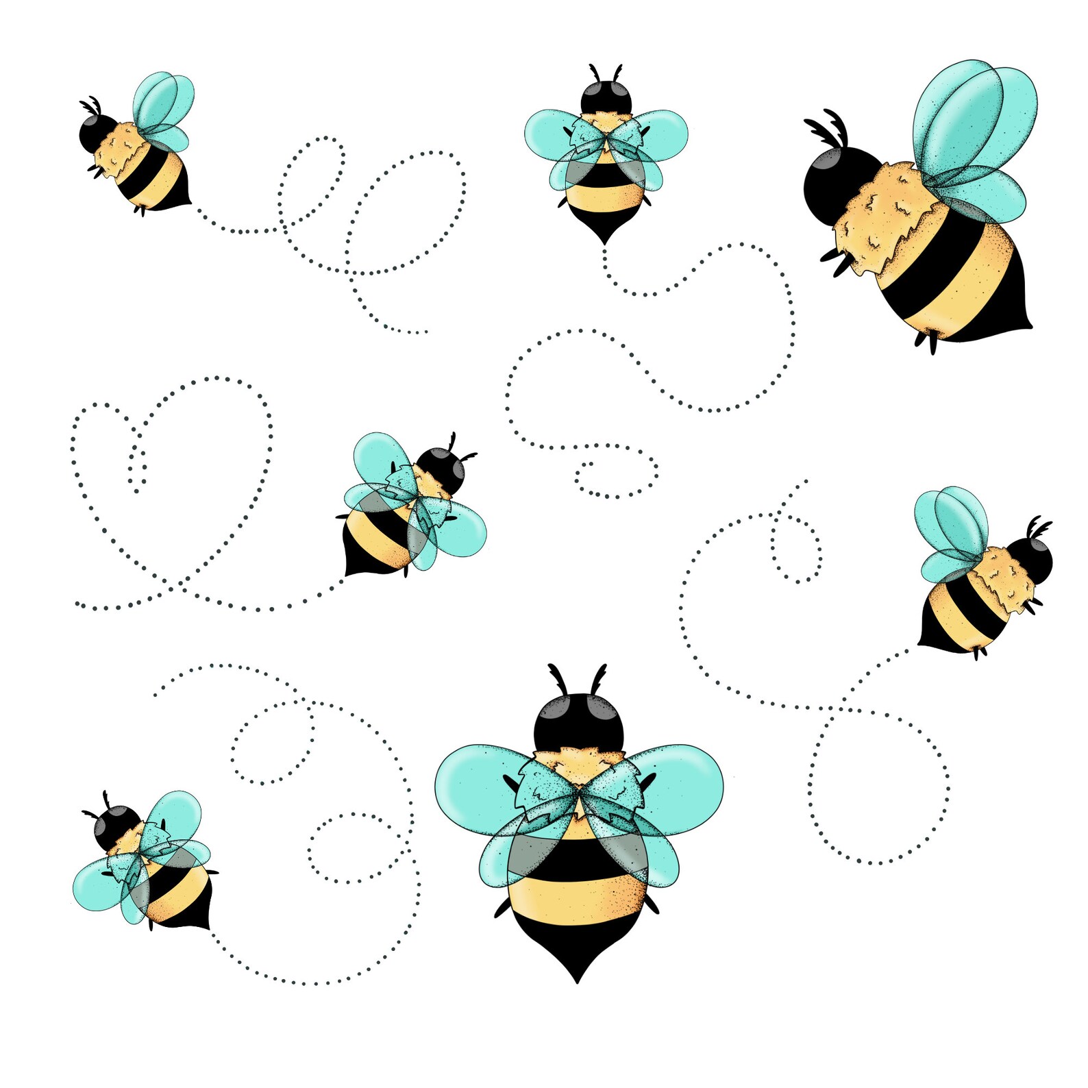 Honey Bee PNG Clipart Bundle, Cute Spring Clipart, Spring Flowers ...