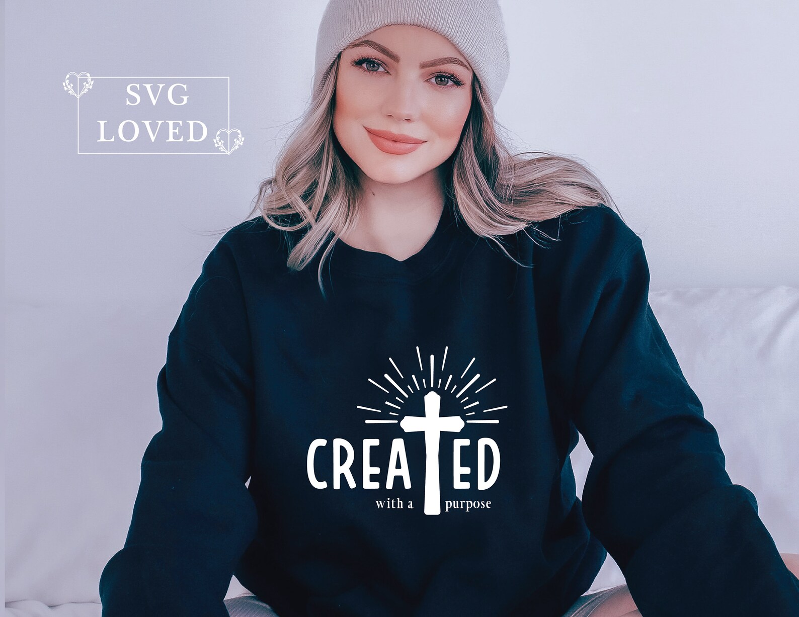 SVG PNG EPS | Created With A Purpose | Cross Svg | Christian Svg ...