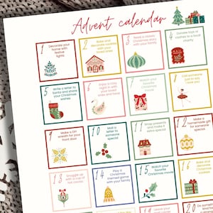 Christmas Advent Calendar, Advent Calendar for Kids, Christmas Activity ...