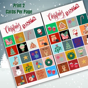 Christmas Bingo Cards, Printable Christmas Bingo, 28 Christmas Bingo ...
