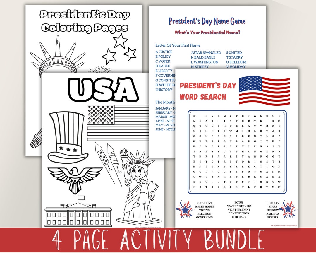 President's Day Activity Bundle, President's Day Printable, What's Your ...