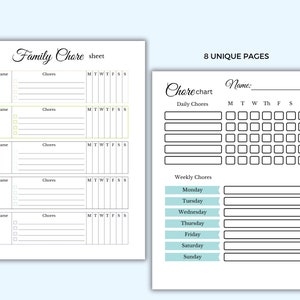 Editable Cleaning Checklist Bundle: Household Chore Charts (digital ...