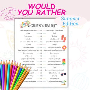 Summer Fun Would You Rather Game: Beach Vacation Party (digital ...