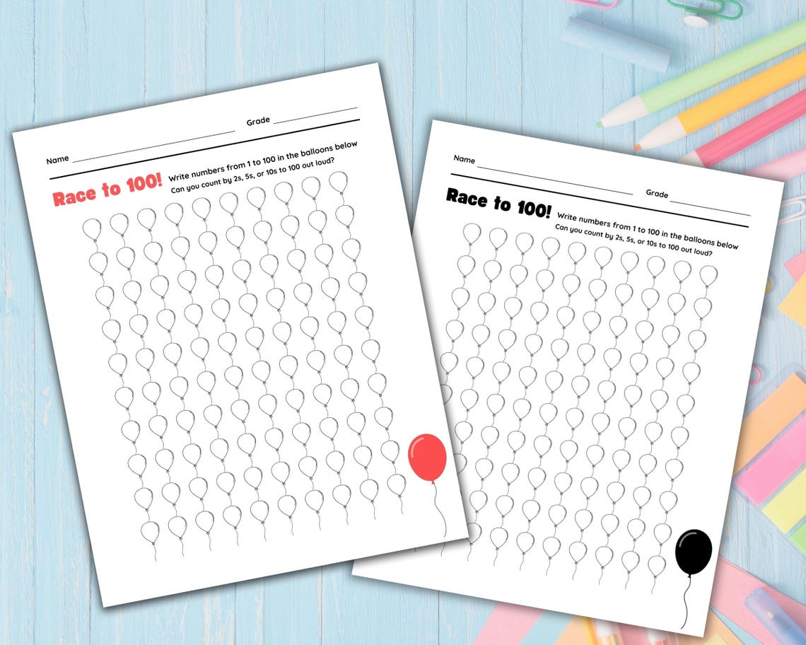 100th Day of School Printable Activities: Homeschool Classroom Game ...