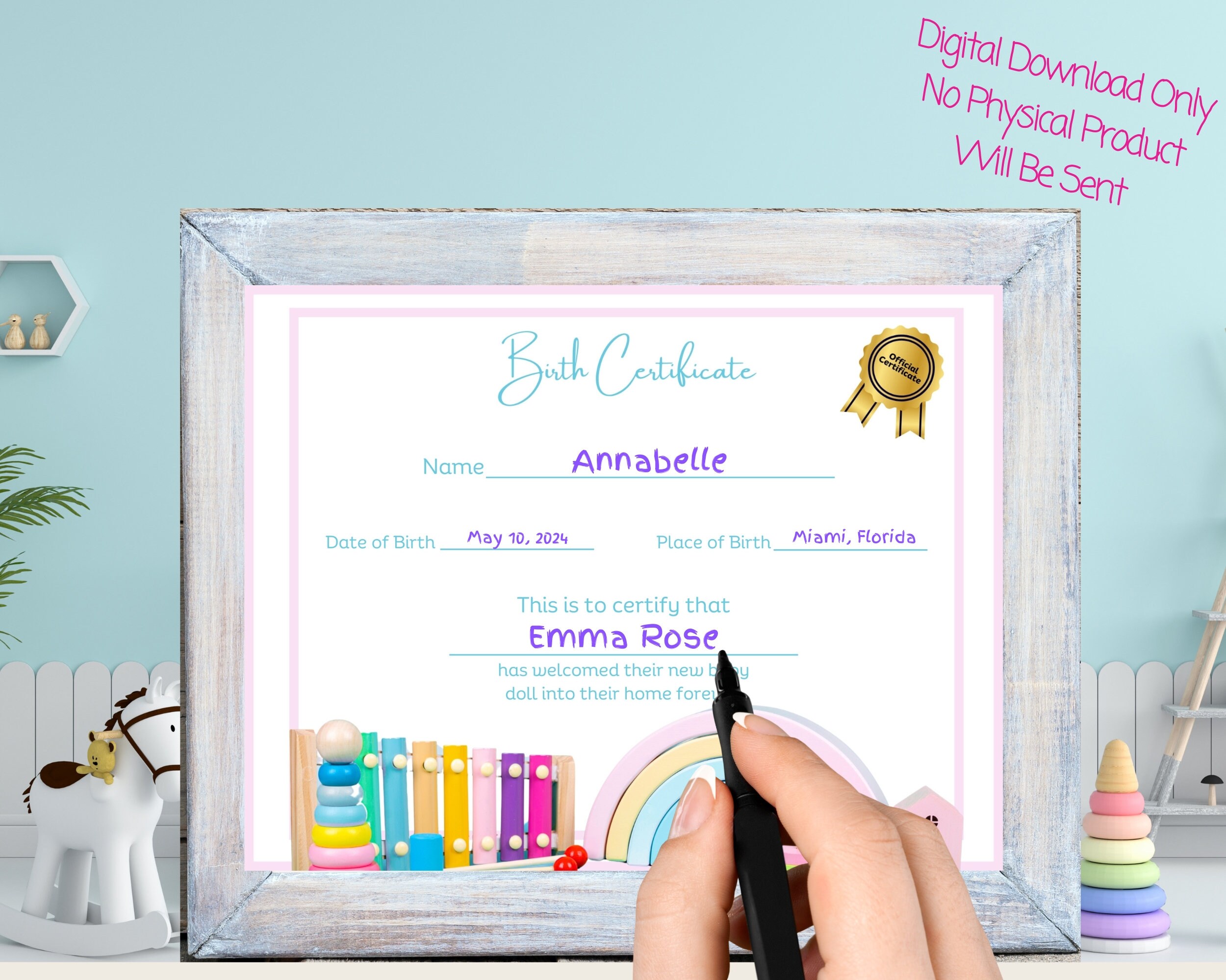 Baby Doll Birth Certificate, Gifts for Kids, Dolls - Etsy