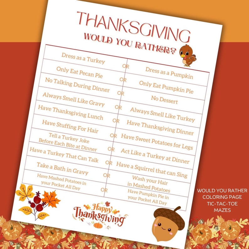 4 Pack Thanksgiving Game Bundle, Thanksgiving Printable, Digital ...