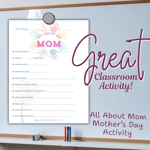 Printable, All About My Mom, All About Mom, Mother's Day Printable ...