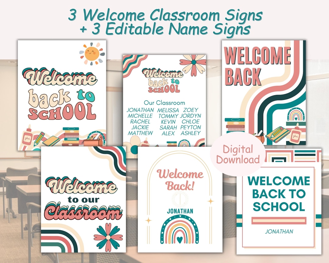 Boho Classroom Name Signs: Editable Welcome Back Decor (digital ...