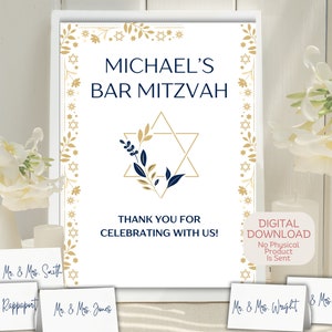 Editable Bar Mitzvah Bat Mitzvah Sign in Board, Welcome Sign ...