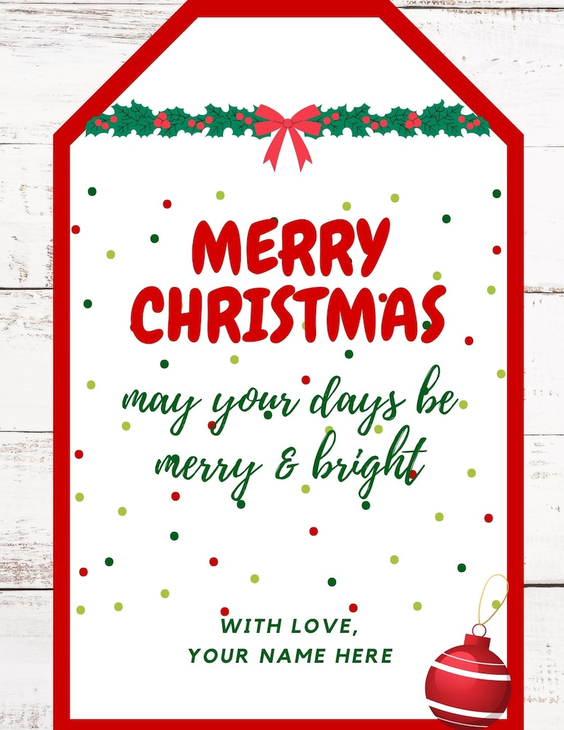 Editable Printable Christmas Gift Tags, Christmas Gift Tags, Printable ...