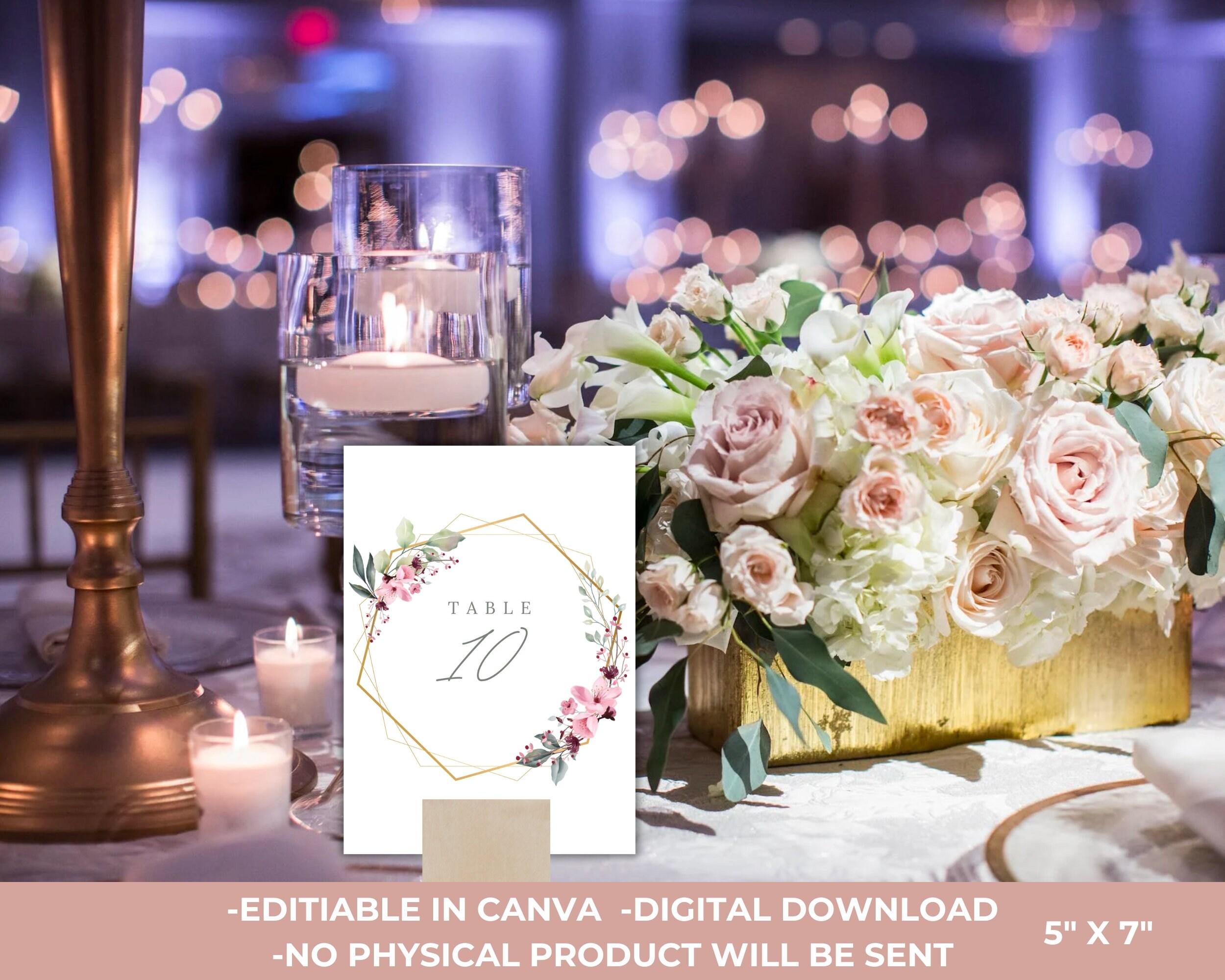 Editable Wedding Table Numbers 1-10, Table Decor, Table Number ...