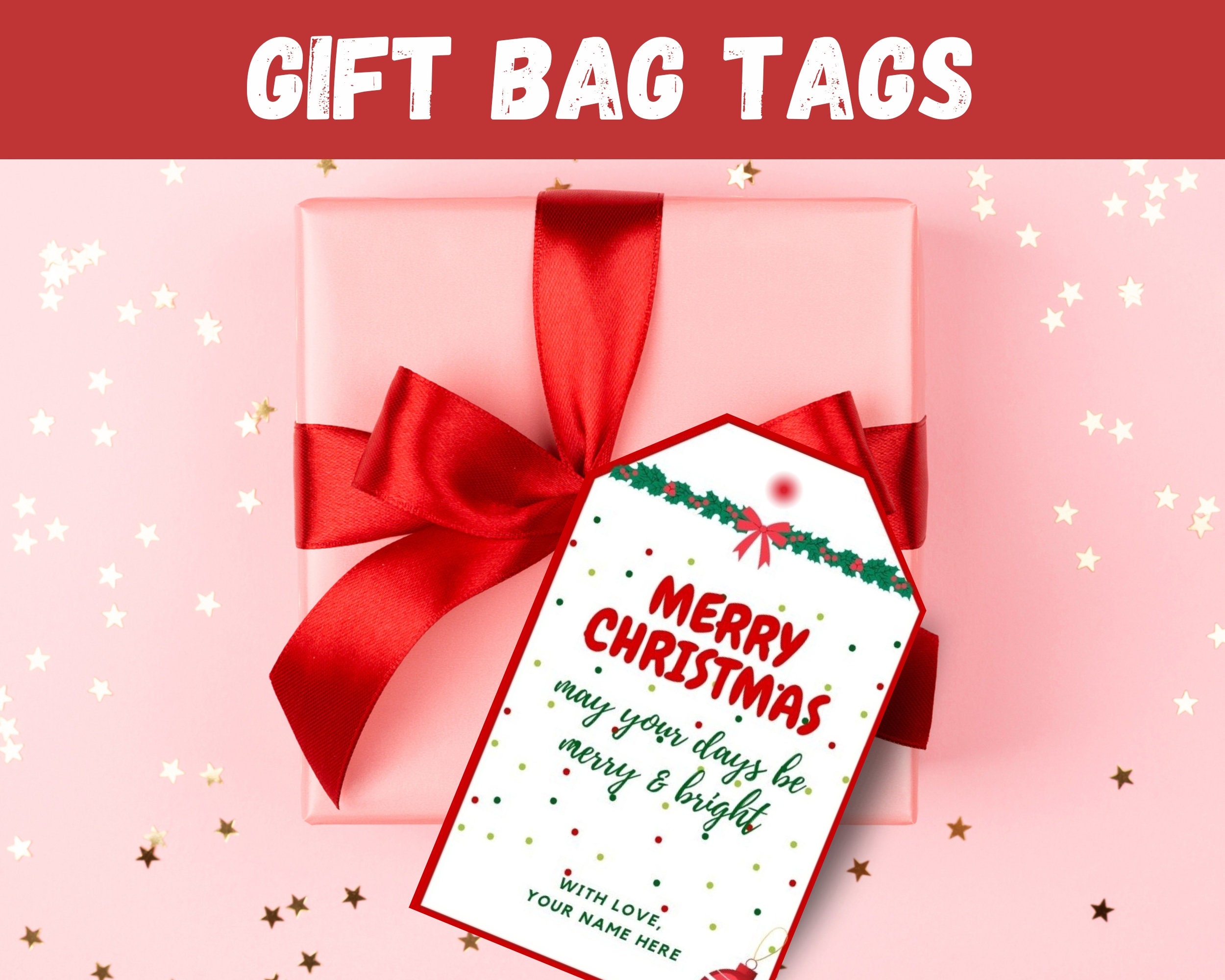 Editable Christmas Gift Tags, Printable Holiday Favor Tags (digital ...