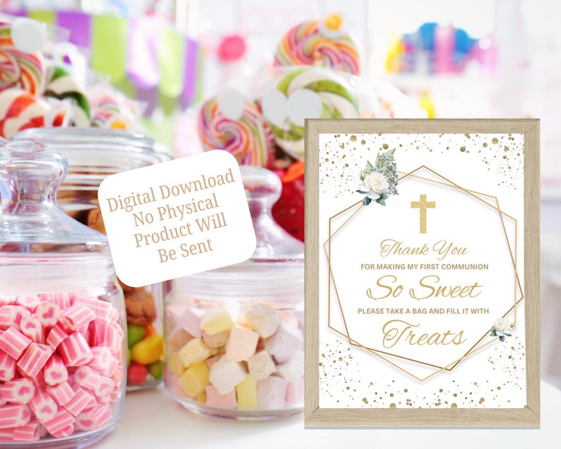 First Communion, Candy Bar Table Decor, Candy Buffet, Candy Theme ...