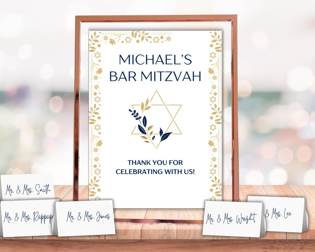 Editable Bar Mitzvah Bat Mitzvah Thank You for Joining Us Sign, Welcome ...