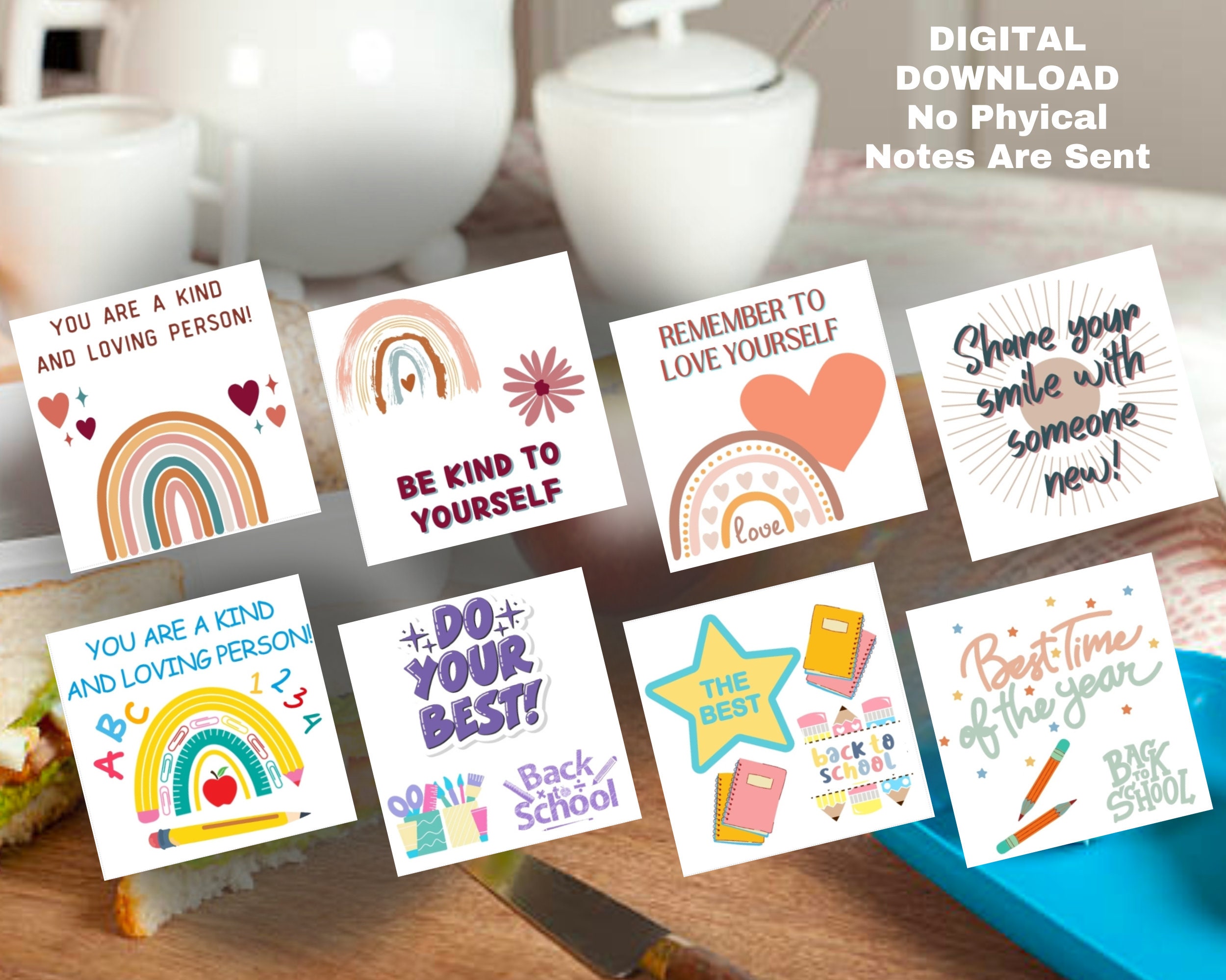 Boho Lunchbox Notes for Kids: Motivational Cards (digital Download) - Etsy