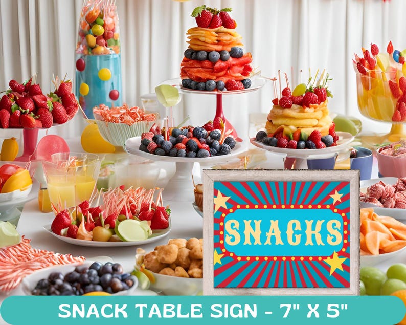 Carnival Snack Table Sign, Carnival Theme Party, Carnival Birthday ...