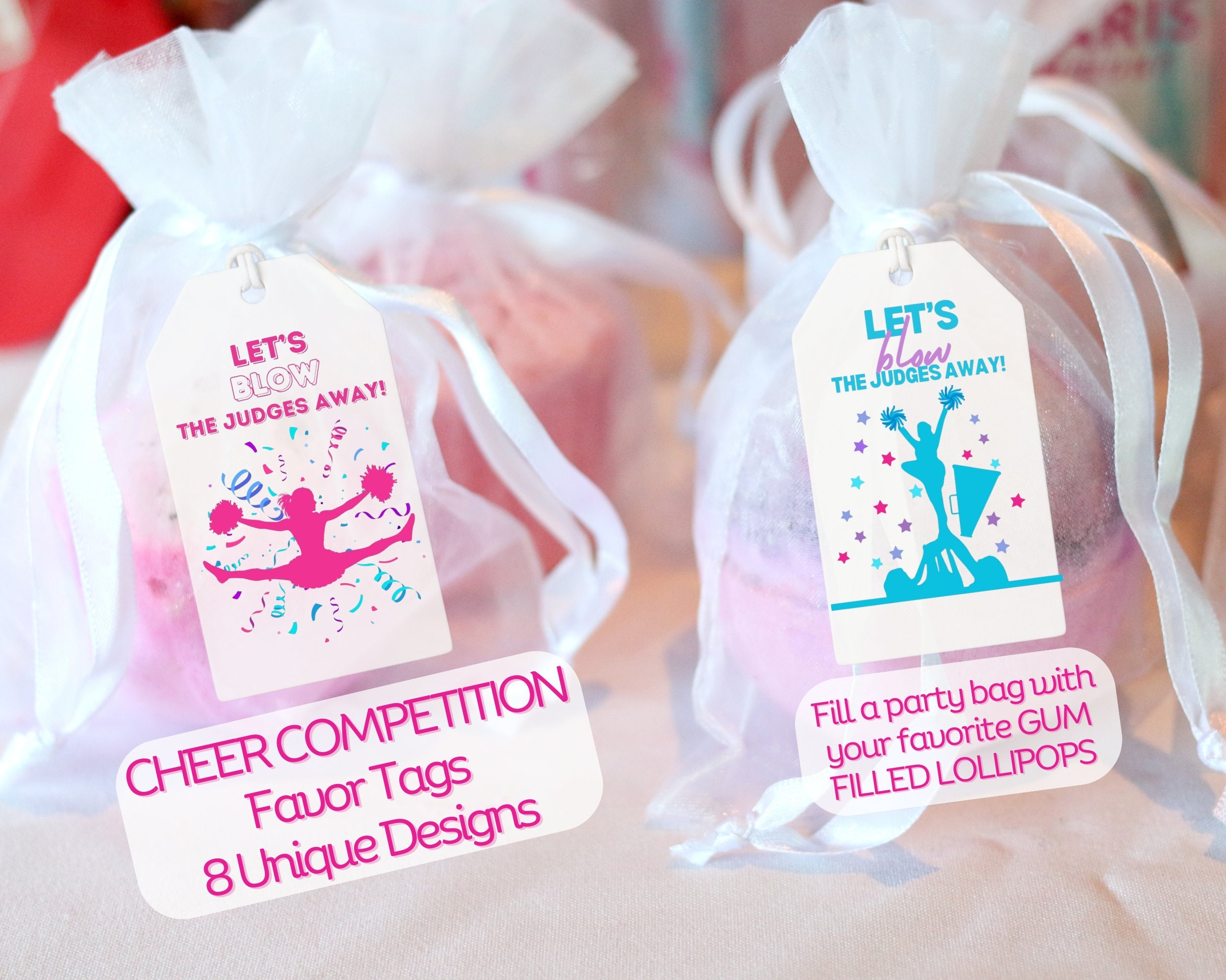 8 Editable or Use as is Cheerleading Competition Favor Tags, Cheer ...