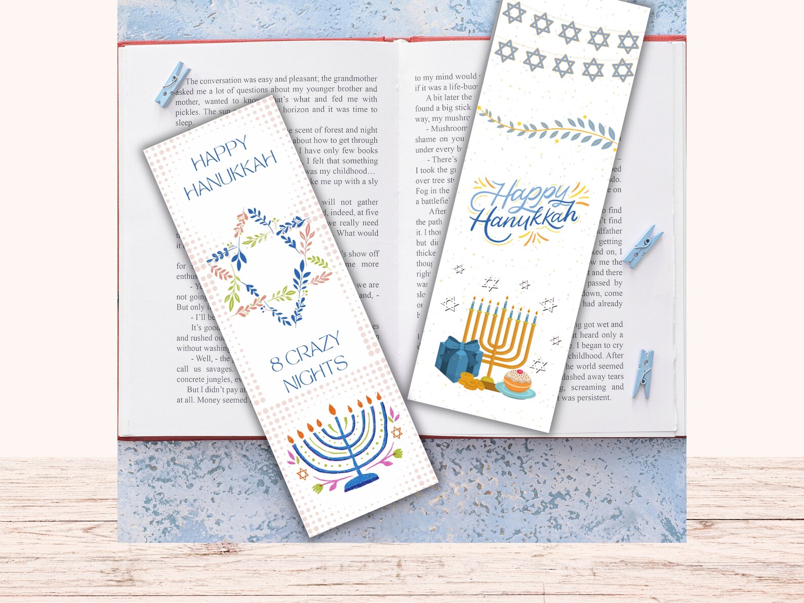 Hanukkah Bookmarks: Festive Holiday Designs (digital Download) - Etsy