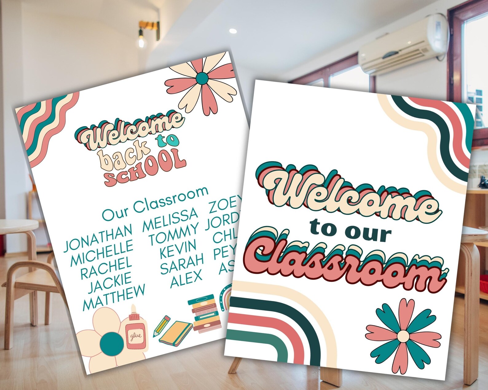 Boho Classroom Name Signs: Editable Welcome Back Decor (digital ...