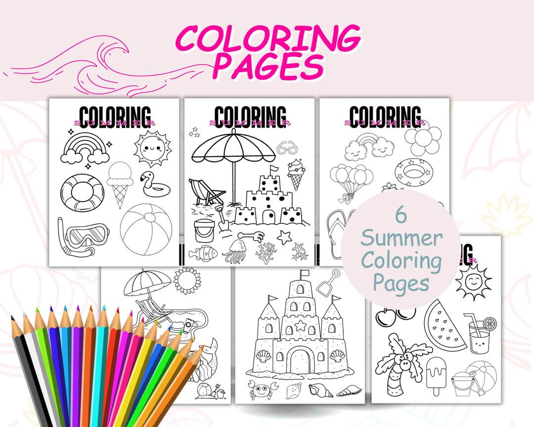 Summer Coloring Pages, Preschool Activity, Print and Color, Perfect for ...