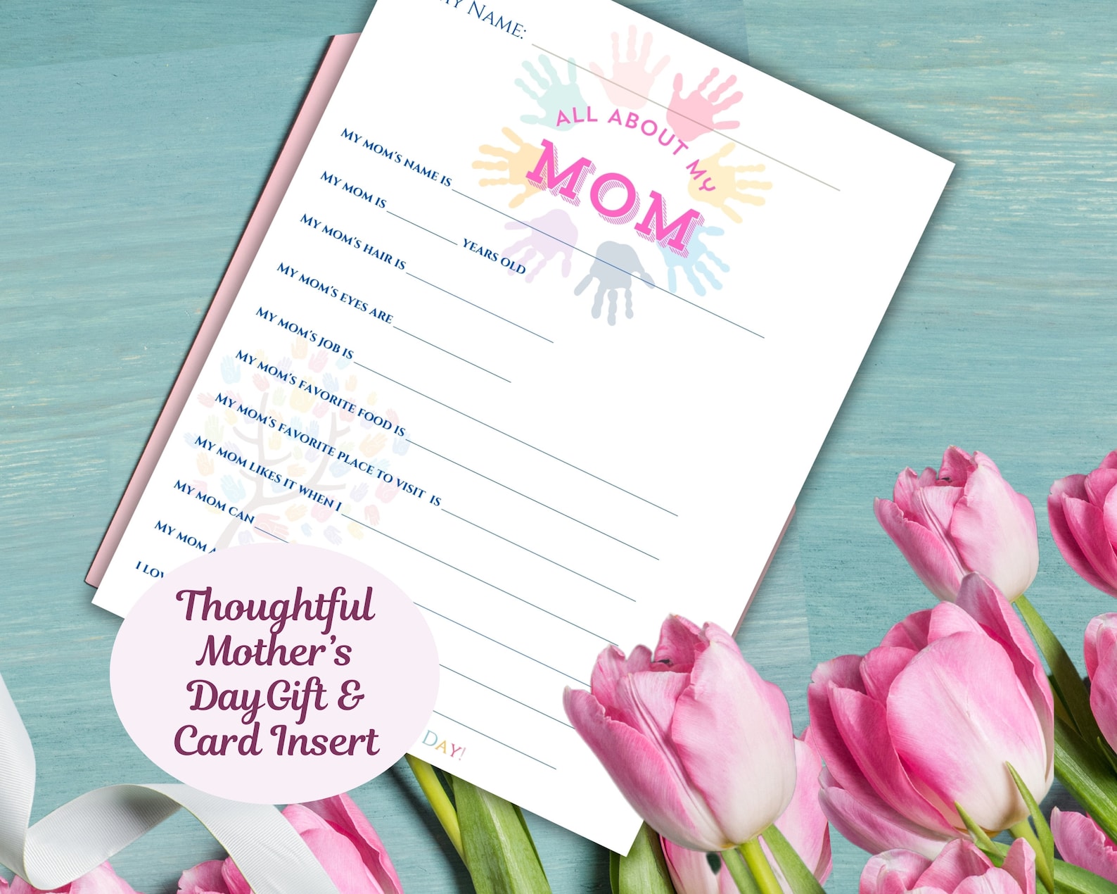 Printable, All About My Mom, All About Mom, Mother's Day Printable ...