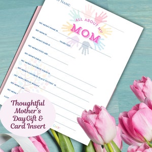 Mother's Day Questionnaire: All About My Mom Printable (digital ...