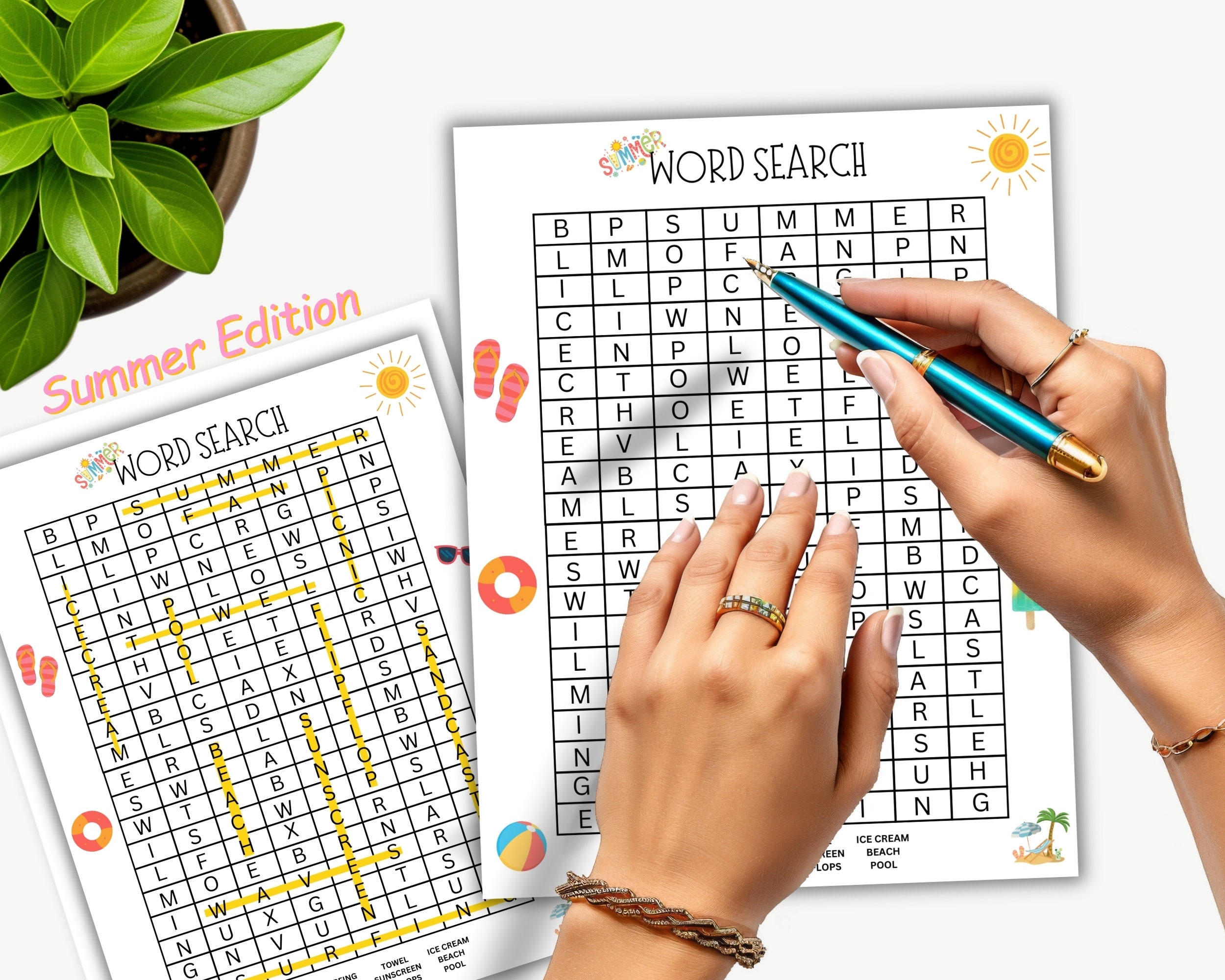 Summer Fun Word Search Printable, Beach Theme, Vacation Theme, Summer ...