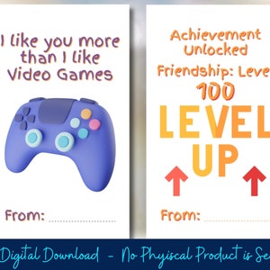 10 Gamer Valentine Cards, Valentine Exchange, Teacher Valentine Cards ...