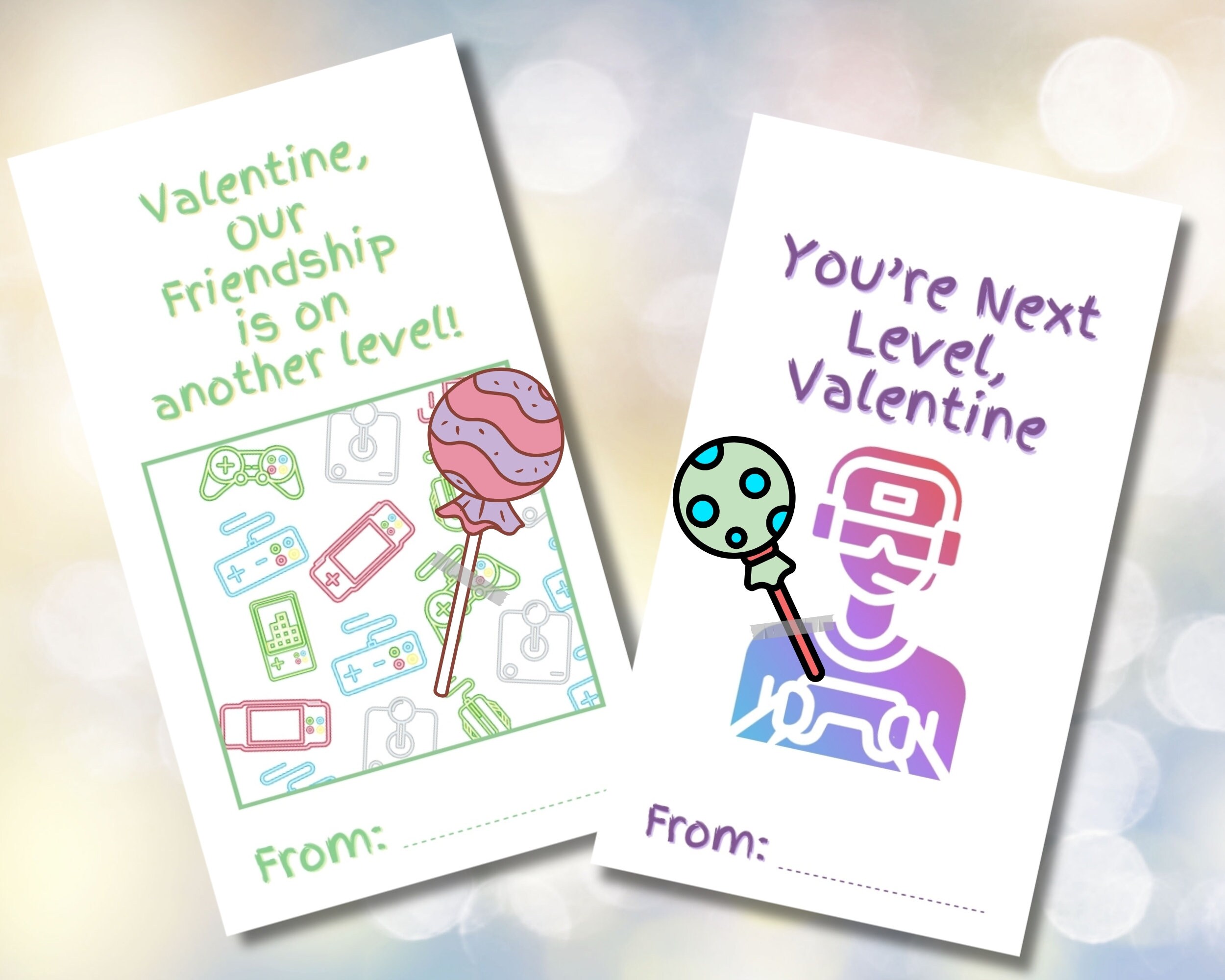 10 Gamer Valentine Cards, Valentine Exchange, Teacher Valentine Cards ...