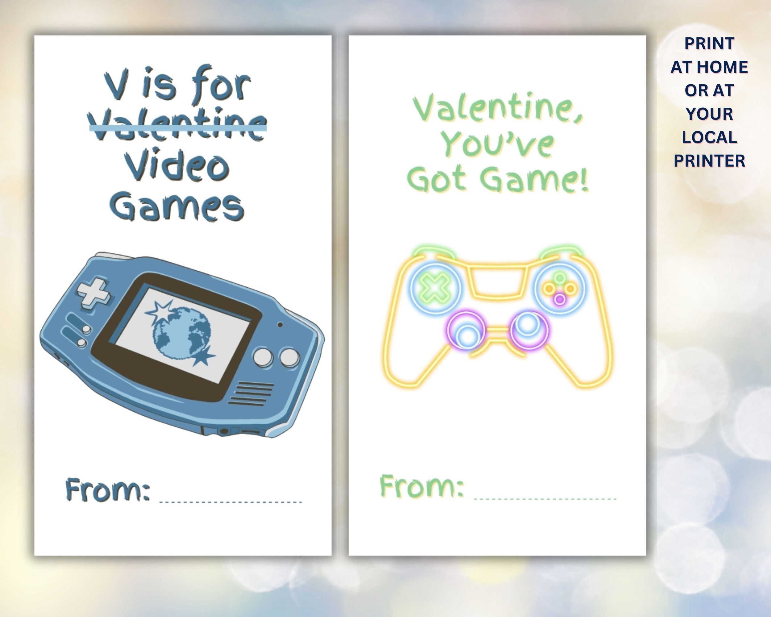 10 Gamer Valentine Cards, Valentine Exchange, Teacher Valentine Cards ...