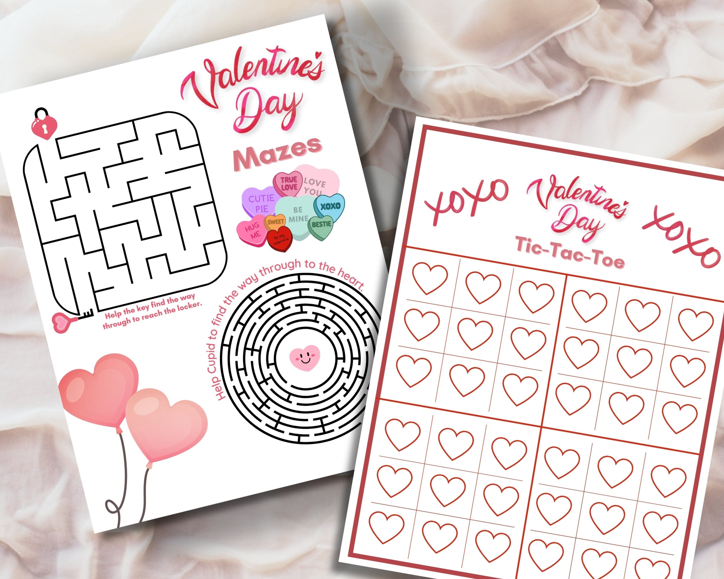 12 Valentines Day Printable Activities, Games Bundle, Valentines Kid ...