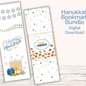 6-hanukkah Printable Bookmarks, Digital Collage Sheet, Festive Holiday ...