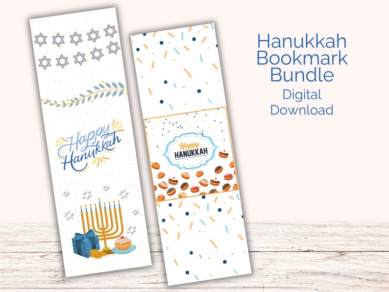 6-hanukkah Printable Bookmarks, Digital Collage Sheet, Festive Holiday ...