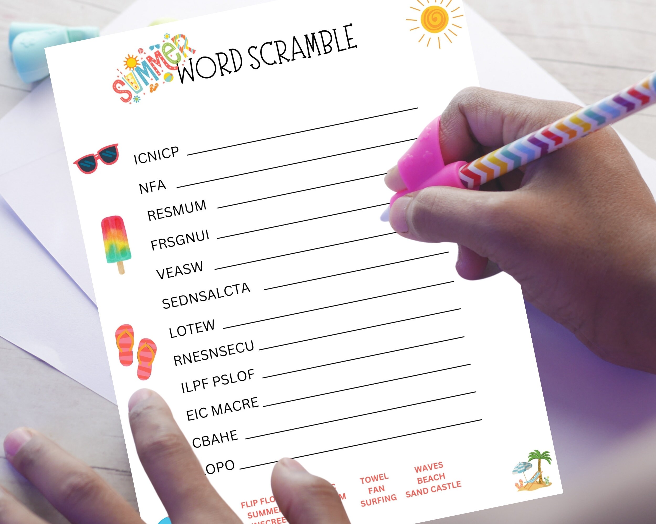 Summer Game Bundle Printable, Would You Rather, Word Scramble, Word ...