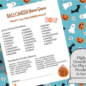 Halloween What's My Name Game, Halloween Theme Party, Halloween ...