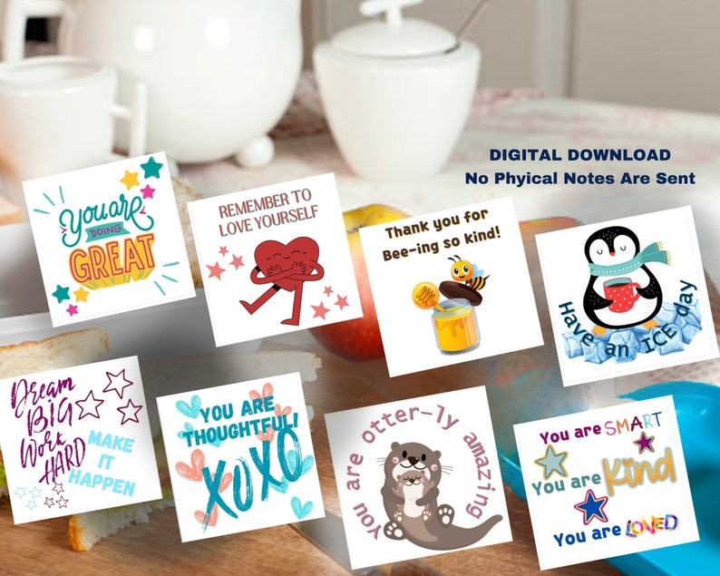 48 Lunchbox Notes for Kids School, Lunch Box Notes, Motivational Notes ...